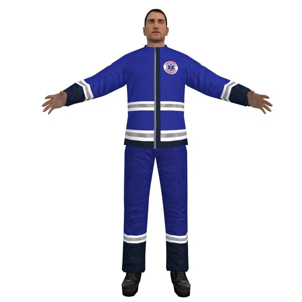 3d rigged paramedic model