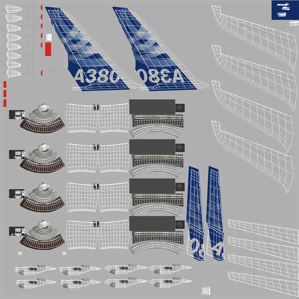 3d 3ds jet airliner airbus a380