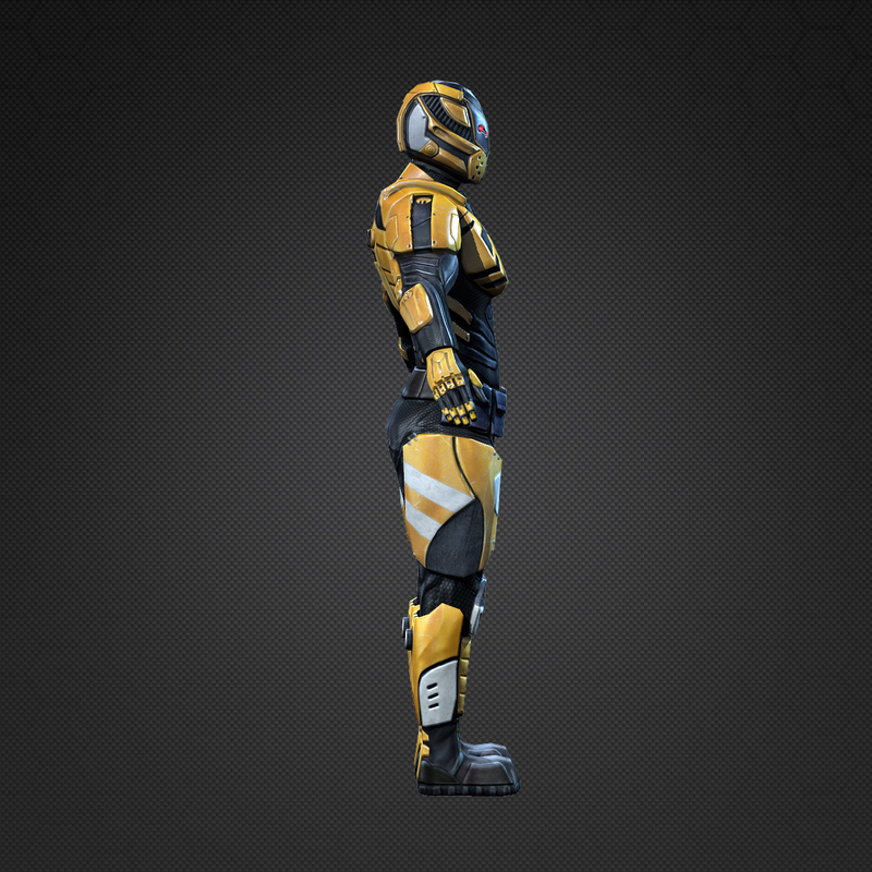 3d model of sci-fi armor female 1