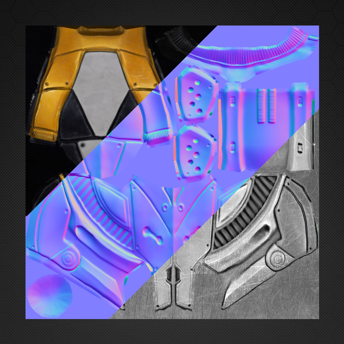 3d model of sci-fi armor female 1