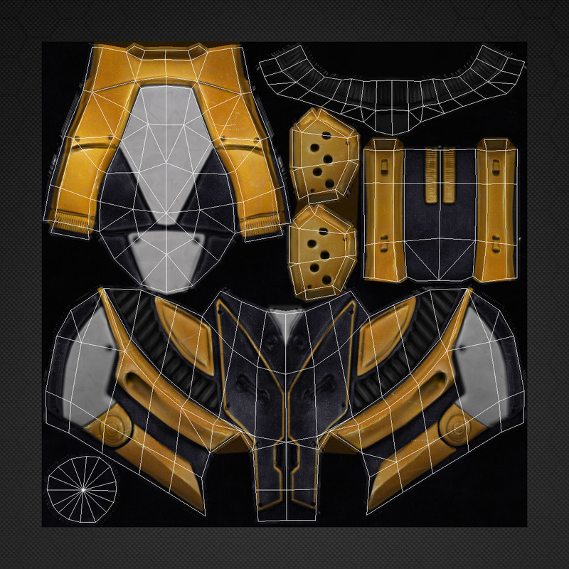 3d model of sci-fi armor female 1