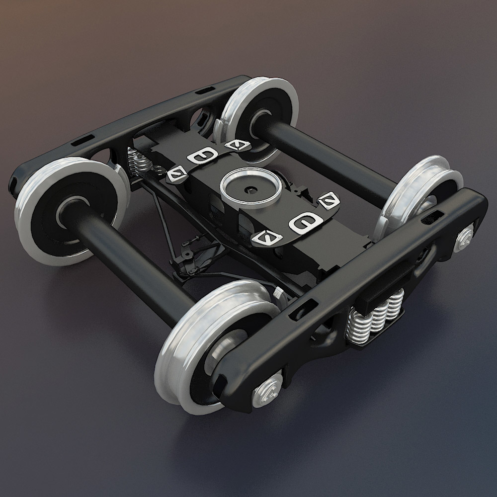freight bogie 3d dwg
