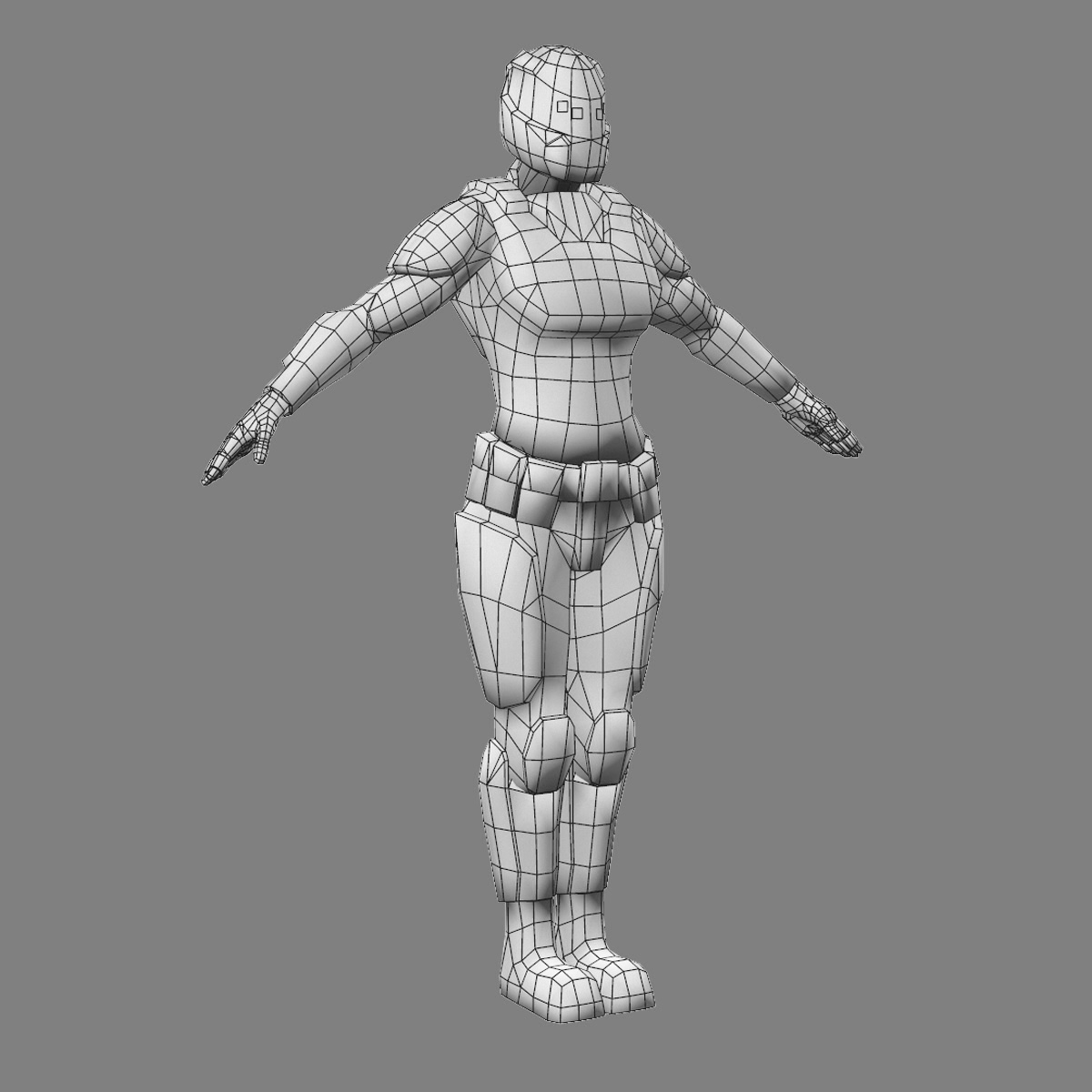 3d model of sci-fi armor female 1