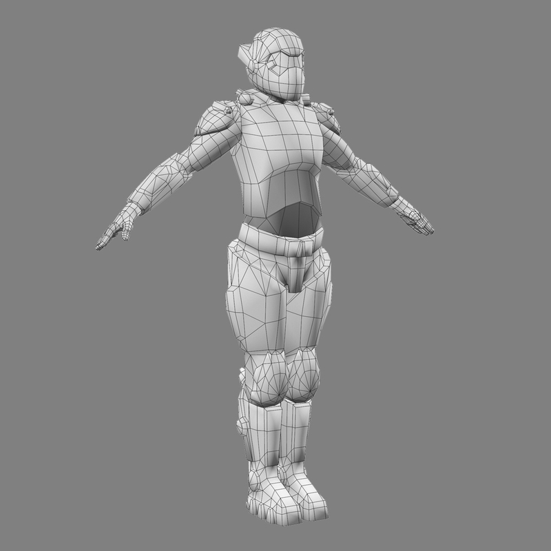 3d sci-fi armor female 2 model