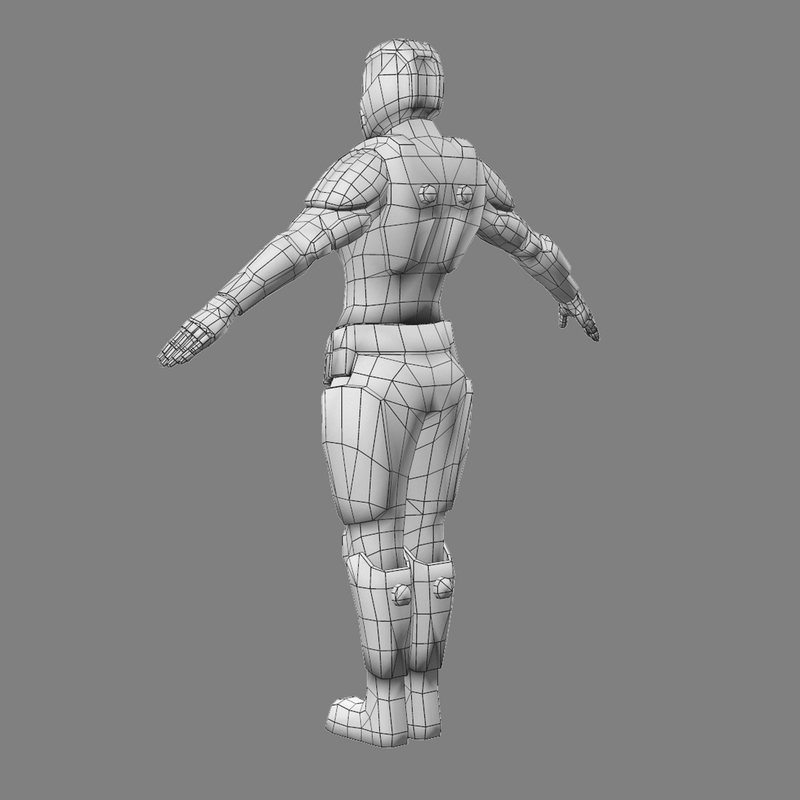 3d model of sci-fi armor female 1