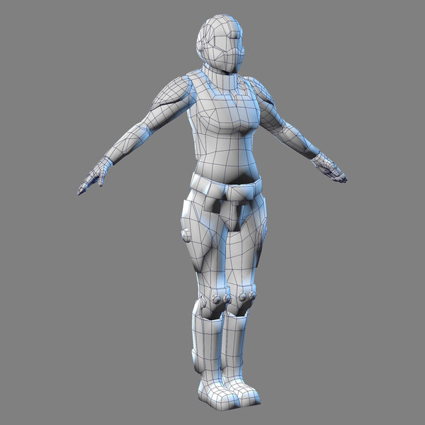 sci-fi armor female 4 3d model