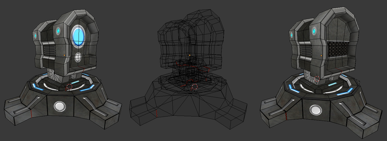 3d science fiction turret model