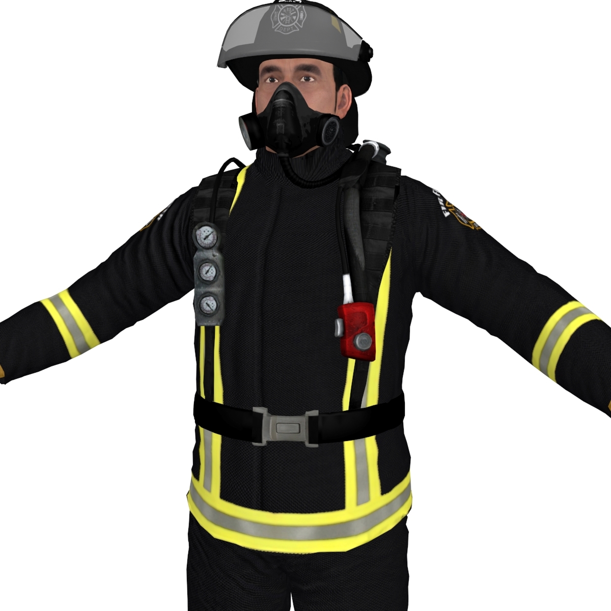 fireman ready 3d model