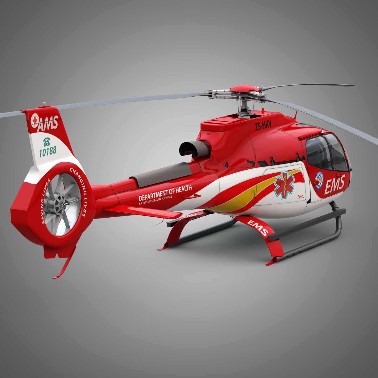 eurocopter ec 130 medical 3d obj