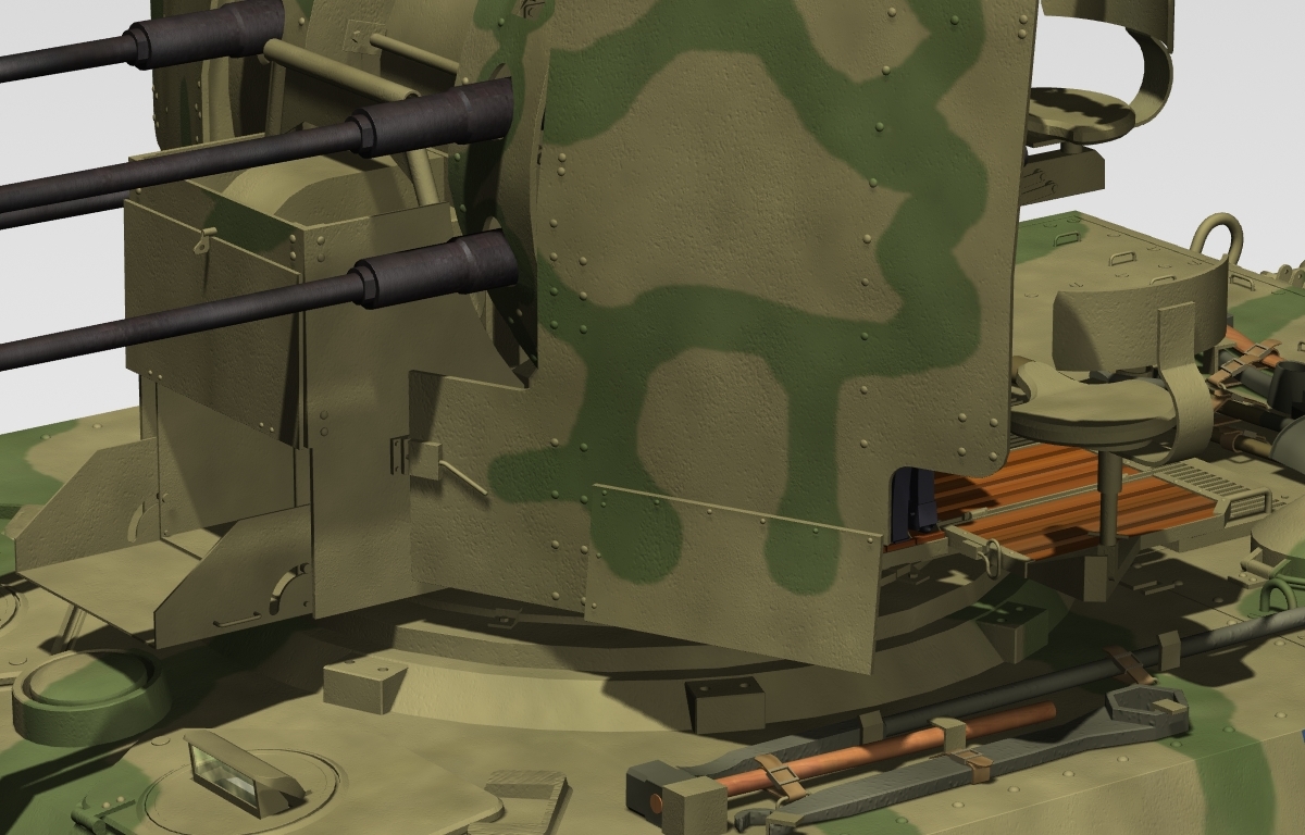 3d model wwii m3a3 tanks flakvierling