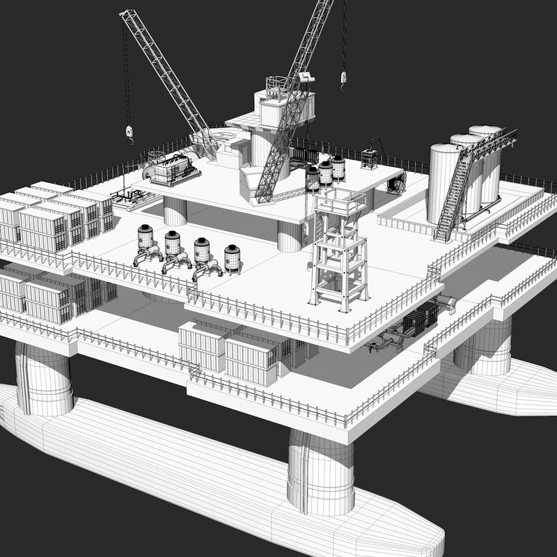 3d oil platform model