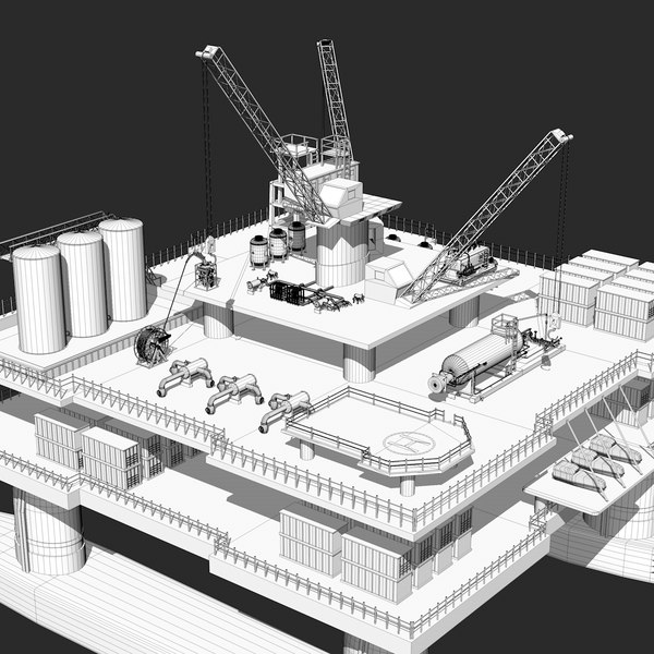 3d oil platform model