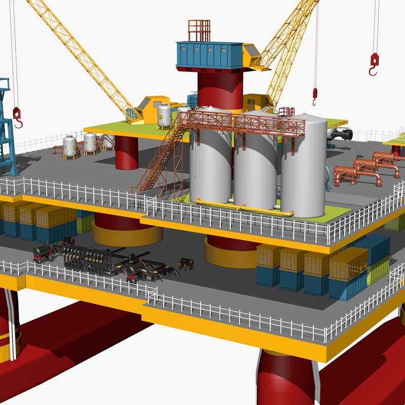 3d oil platform model