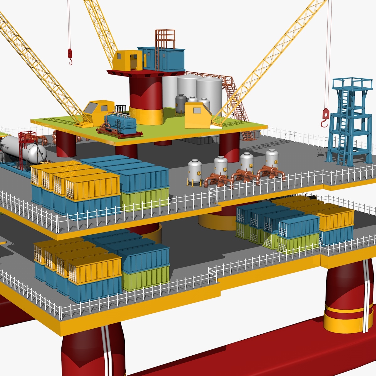 3d oil platform model