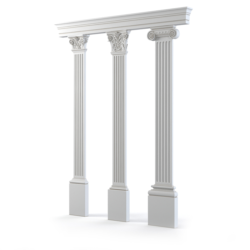fluted pilaster set 3d max