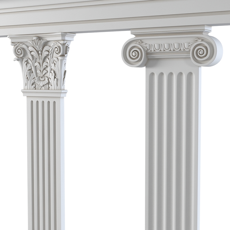 fluted pilaster set 3d max