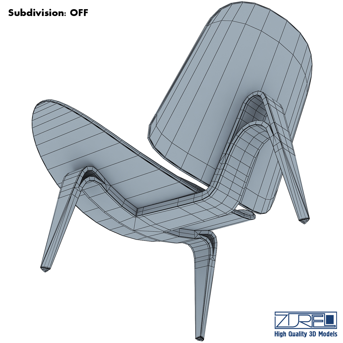 3d model shell chair