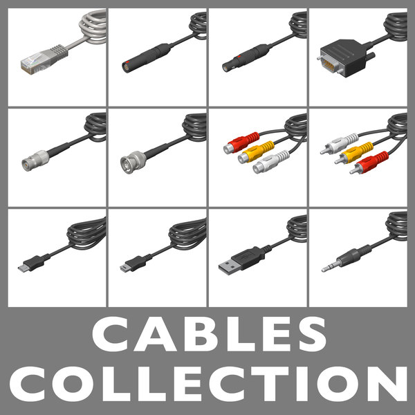 3d model computer cables