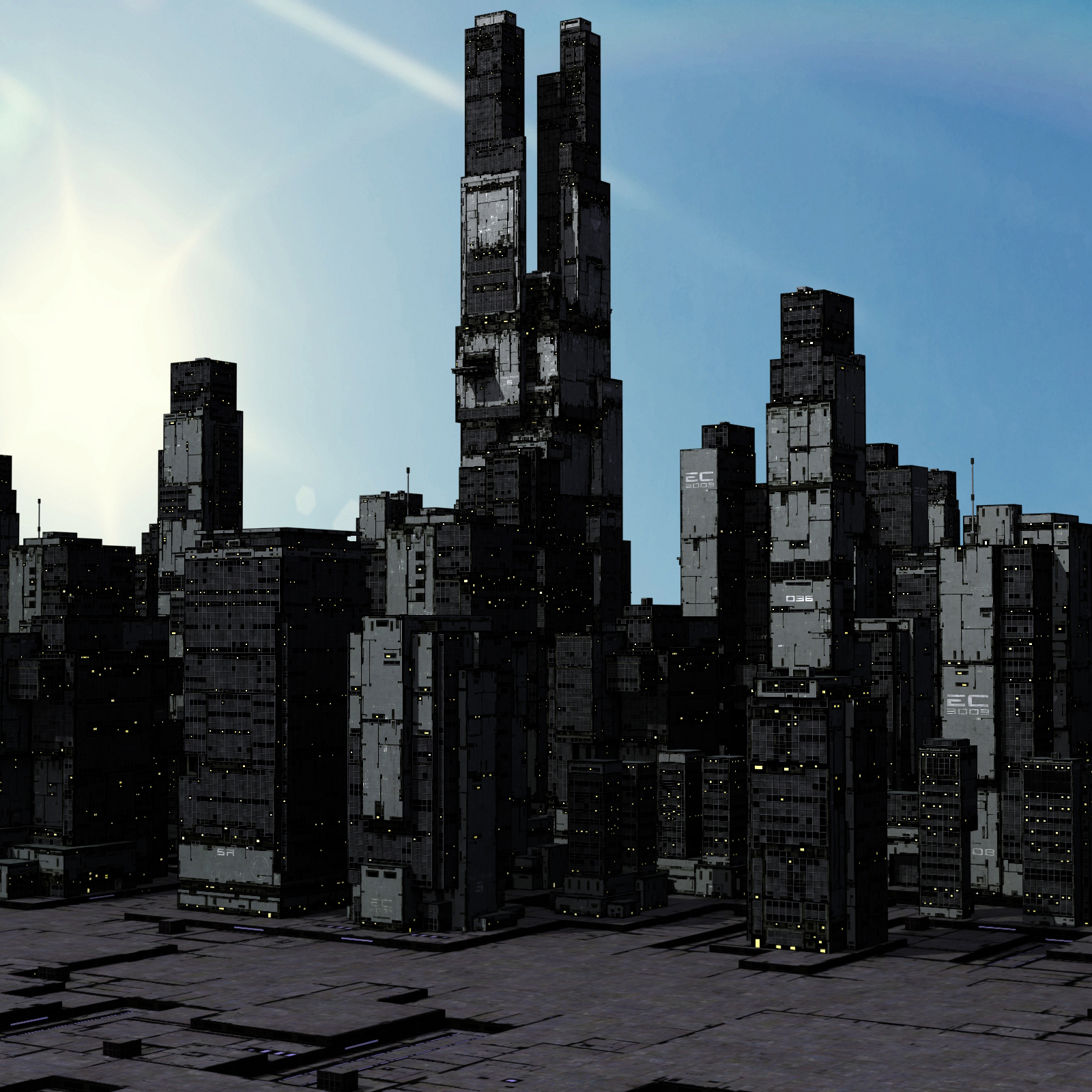 3d model sci-fi skyscraper building