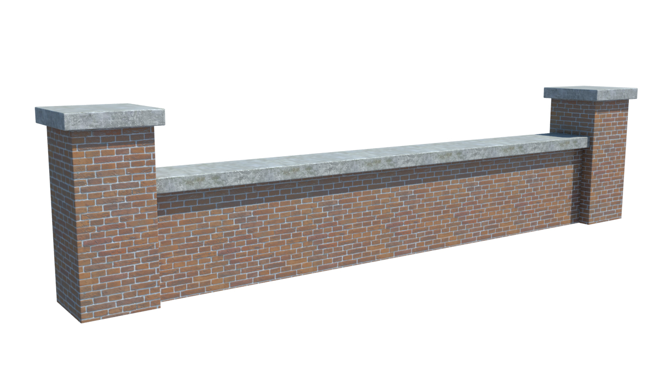 3d 3ds modular bricks wall