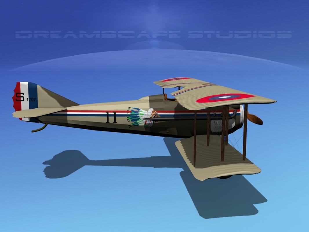 spad xiii xii fighters 3d model