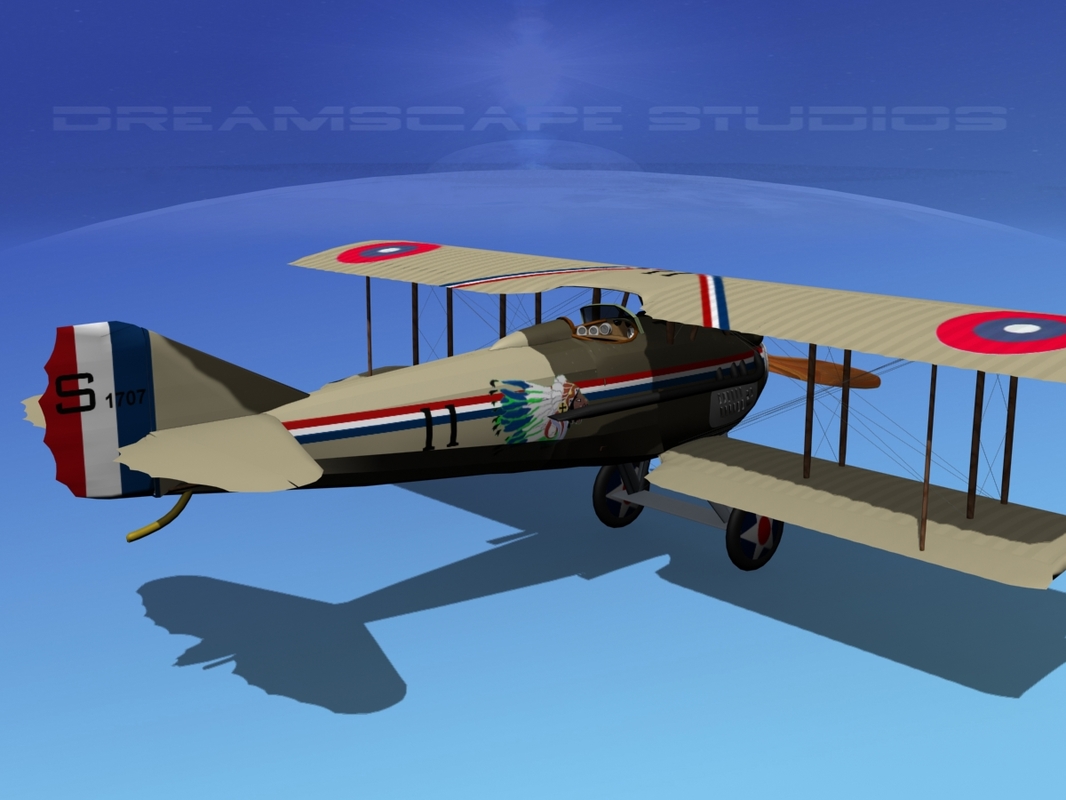 spad xiii xii fighters 3d model