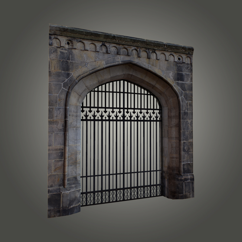 3d 3ds gothic castle gate