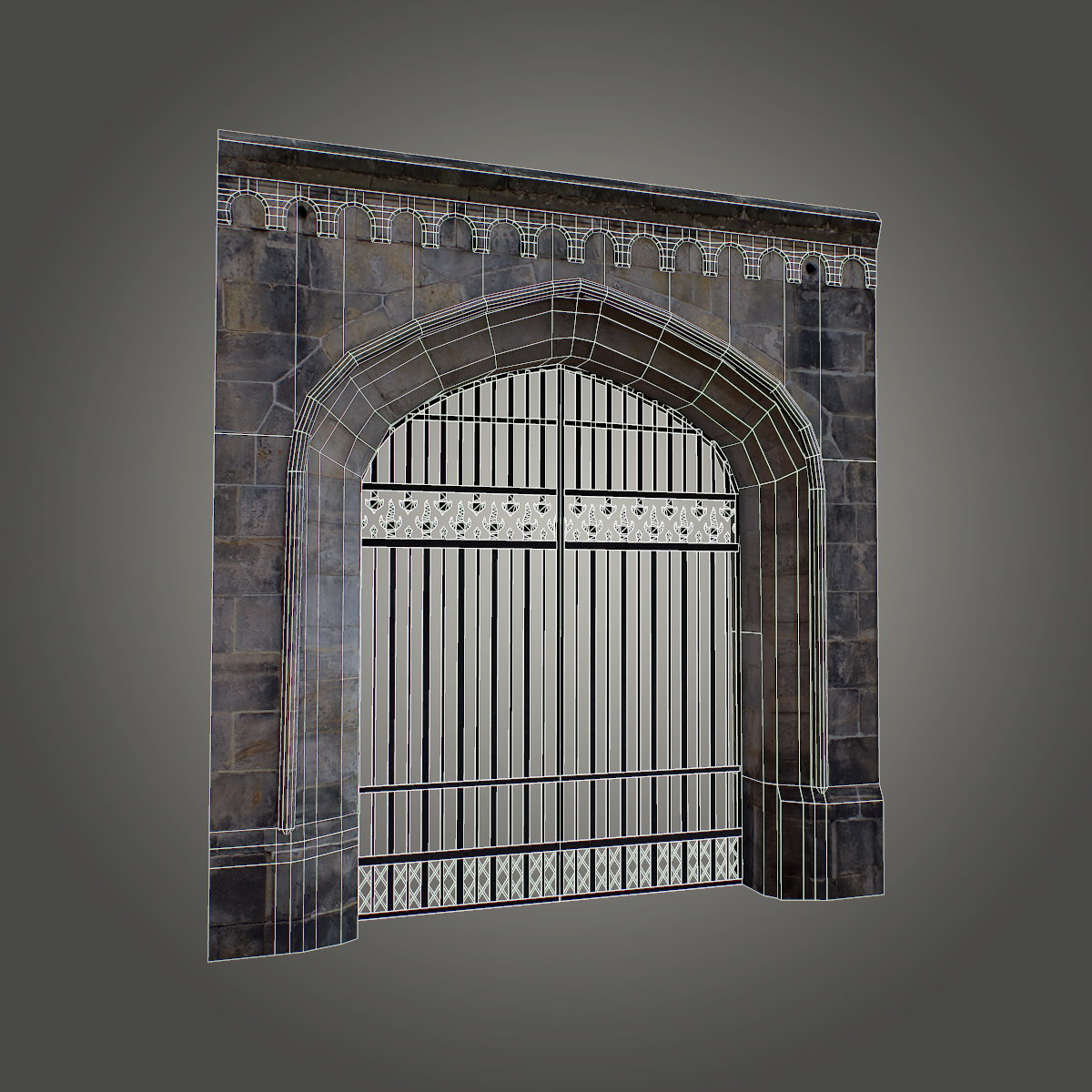 3d 3ds gothic castle gate