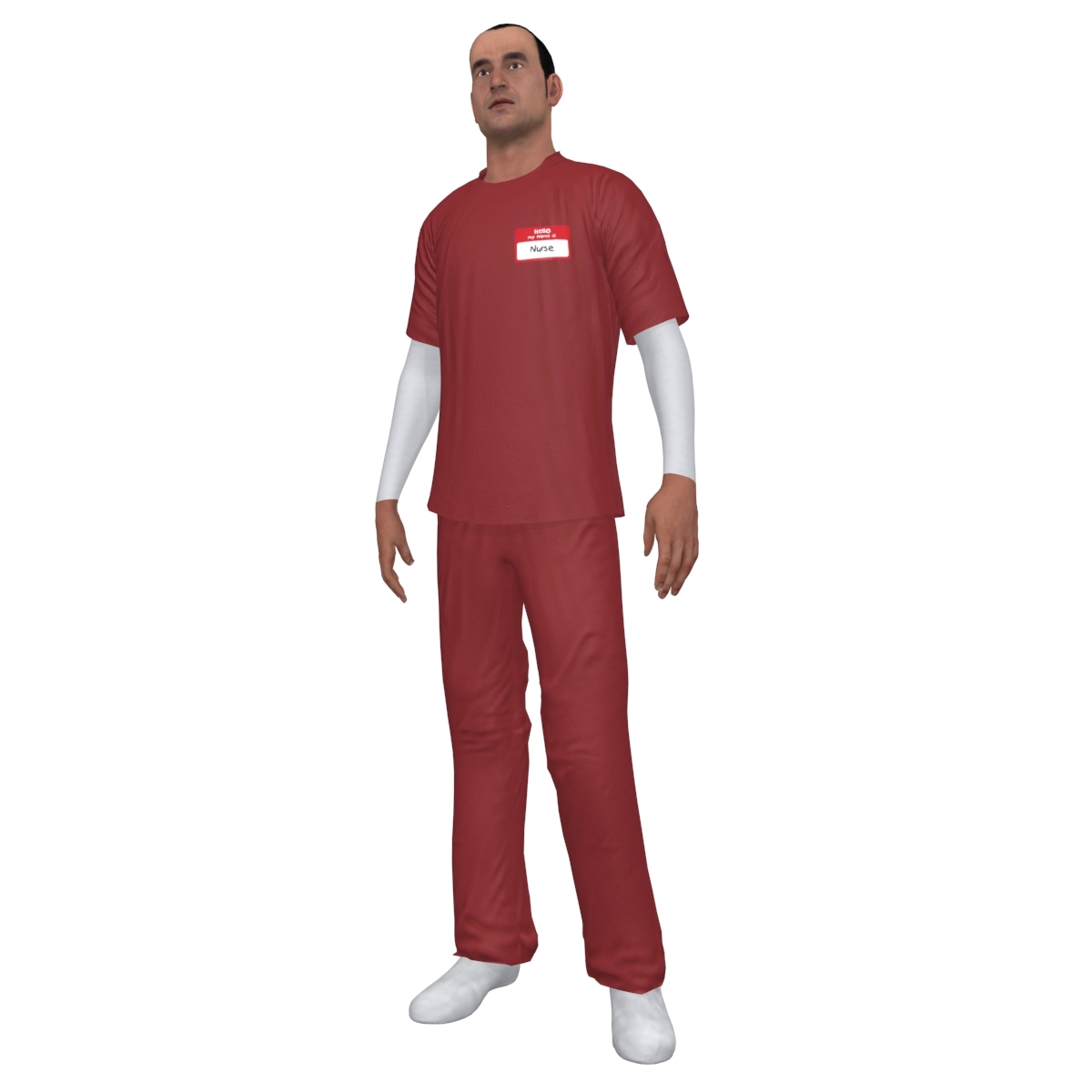 3d rigged male nurse model