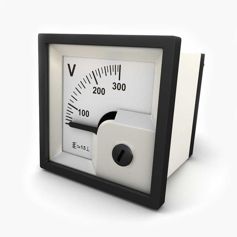 3d analog panel dc voltmeter model