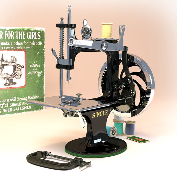 3d model antique toy sewing machine