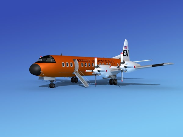modelo 3d Lockheed L-188 Electra Braniff Intl 4 HP - TurboSquid 880746