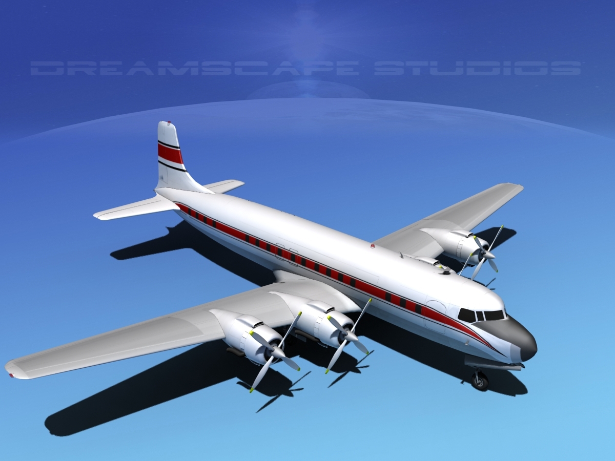 3d douglas dc-7c dc-7 model