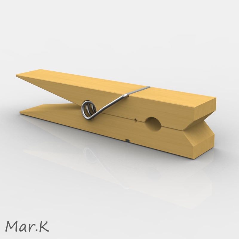 clothespin cloth pin 3d obj
