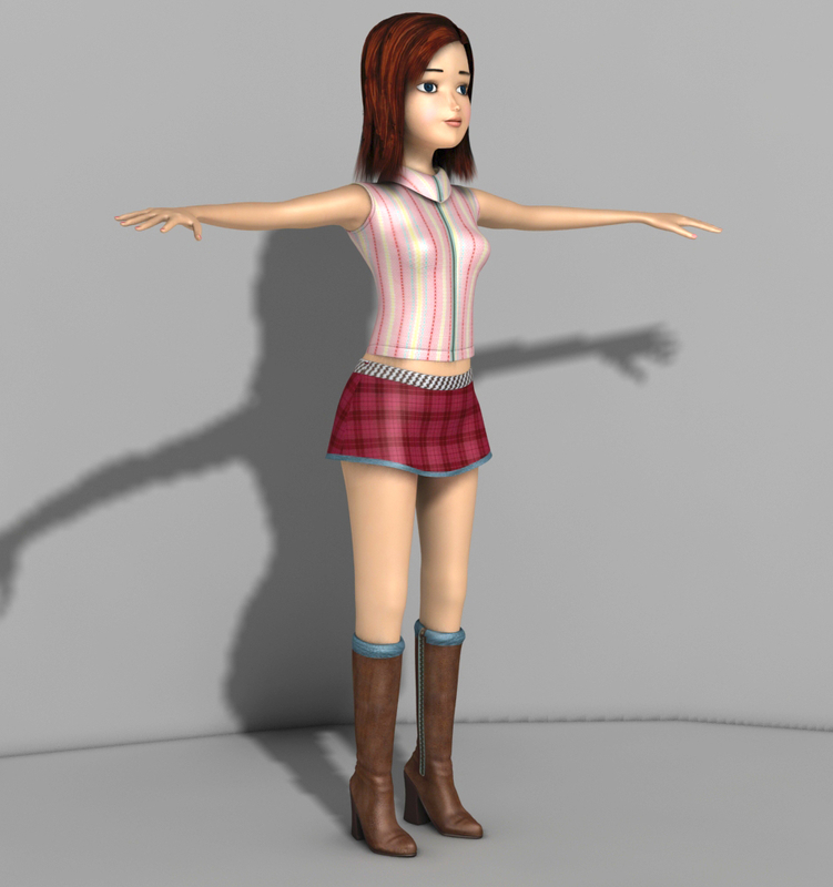 3d model girl cartoon