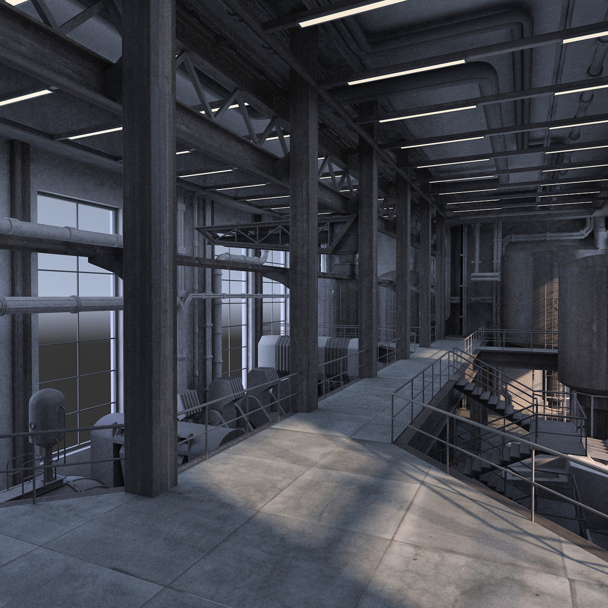 industrial interior 3d x