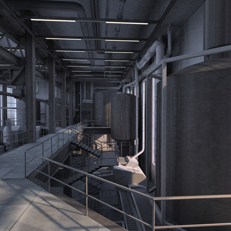 industrial interior 3d x