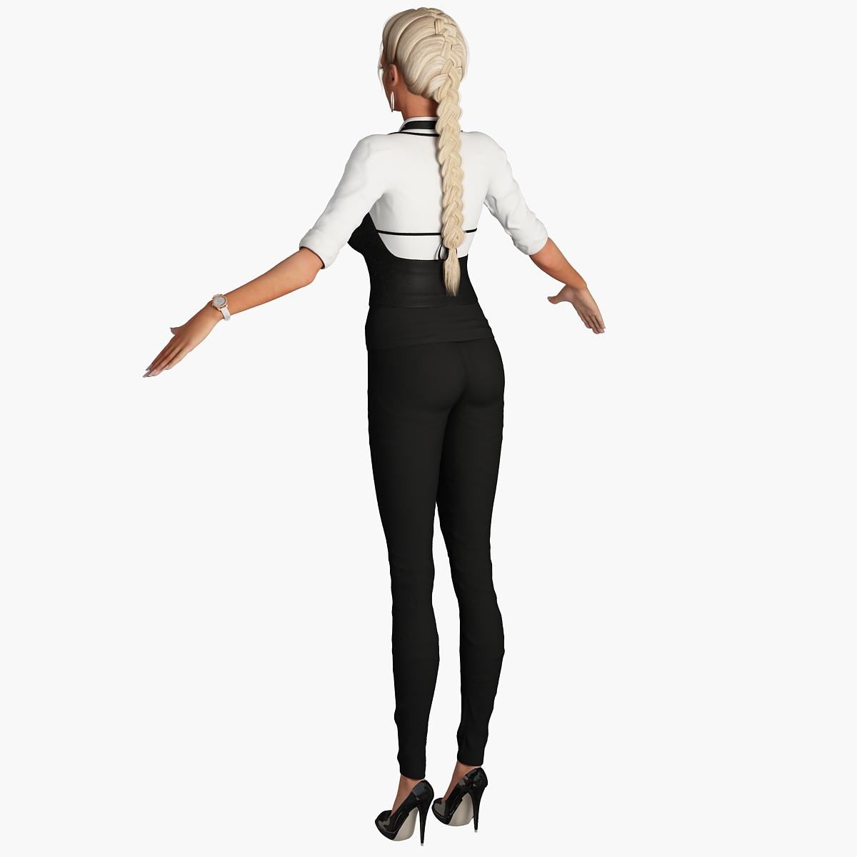 3d model blonde business woman character