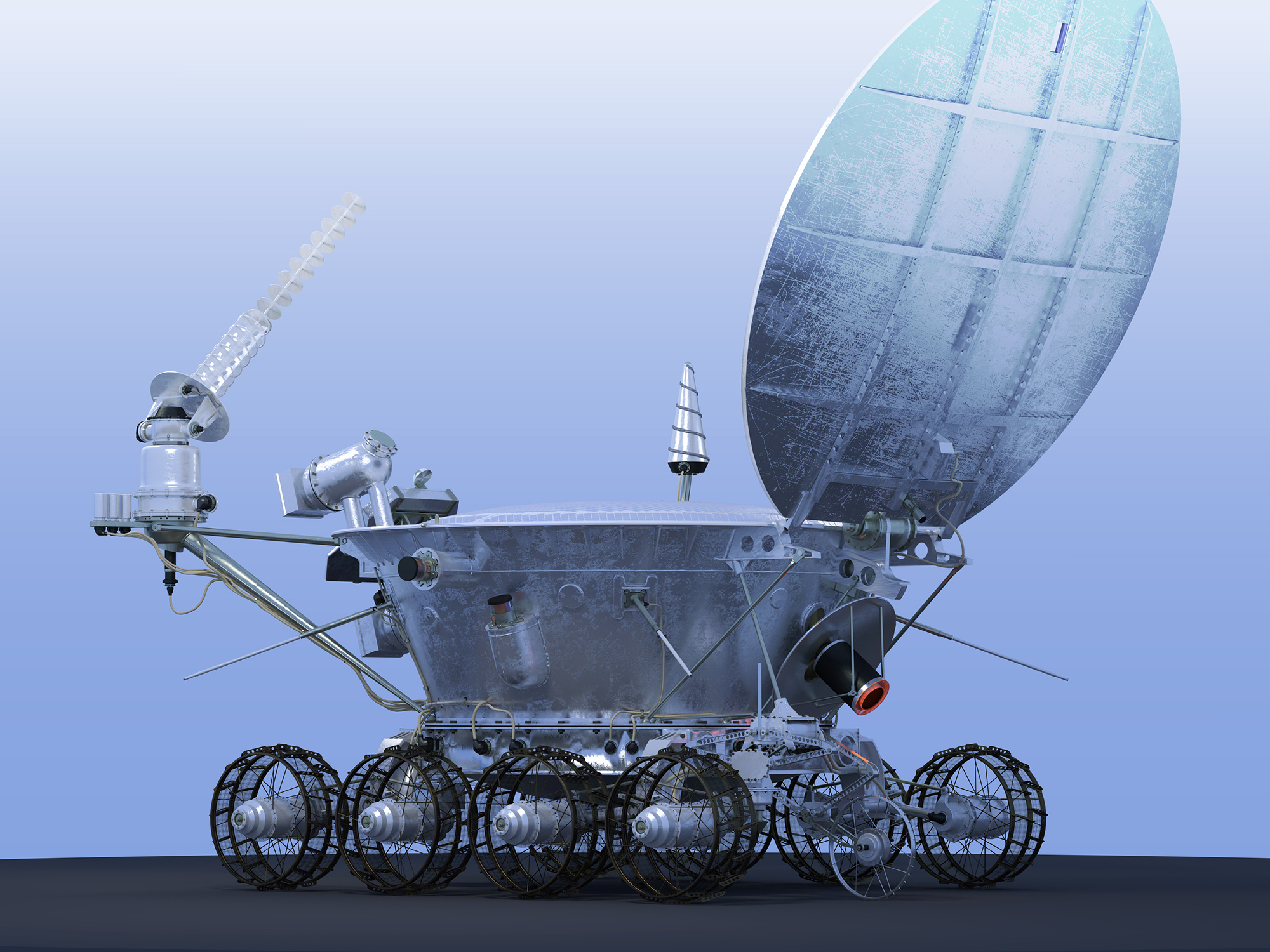 3d model lunokhod-2 lunar rovers