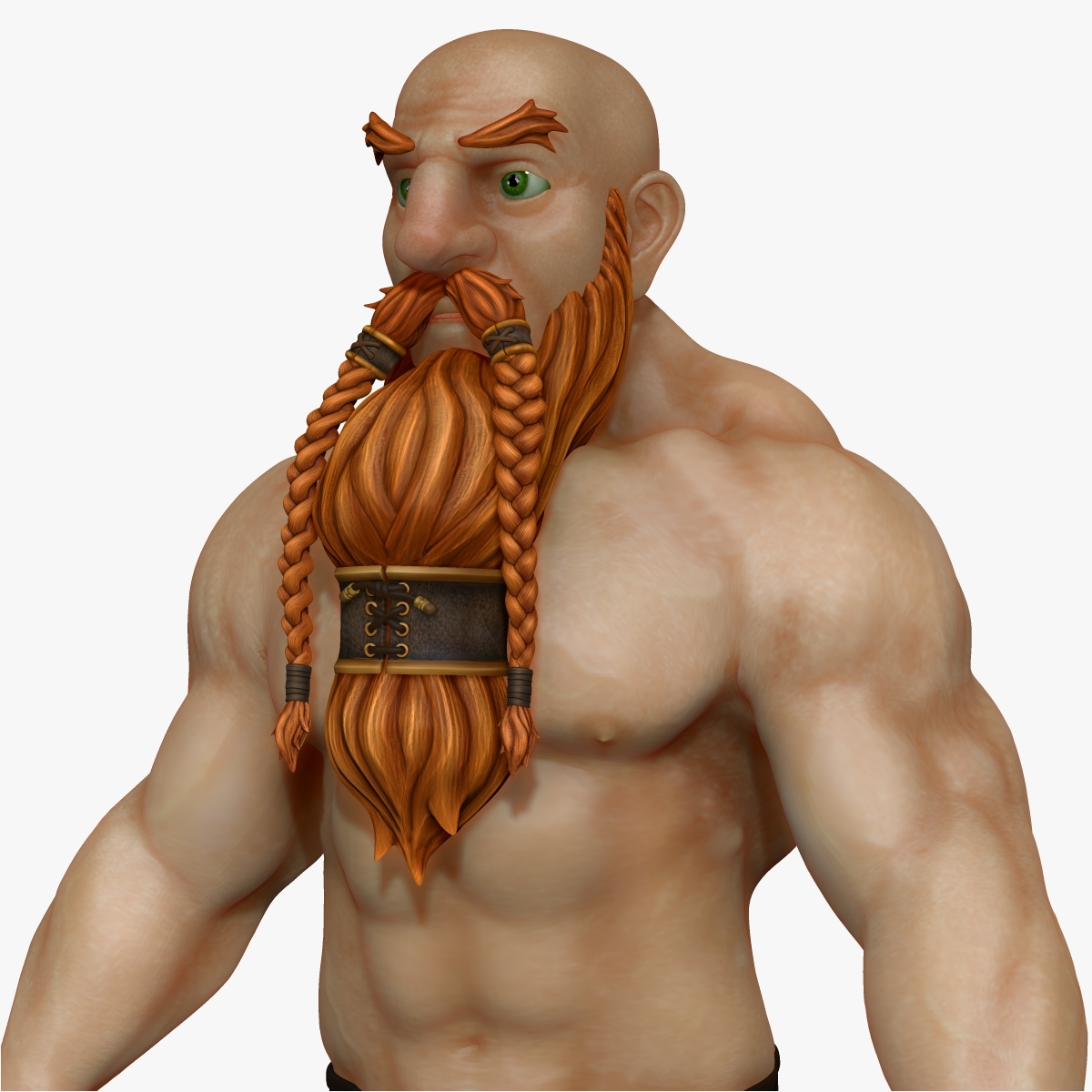 3d strong warrior dwarf beard