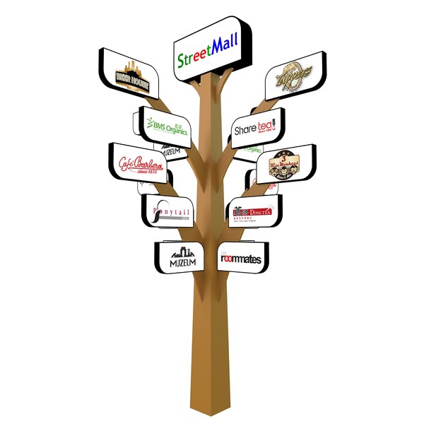 3d tree signboard model