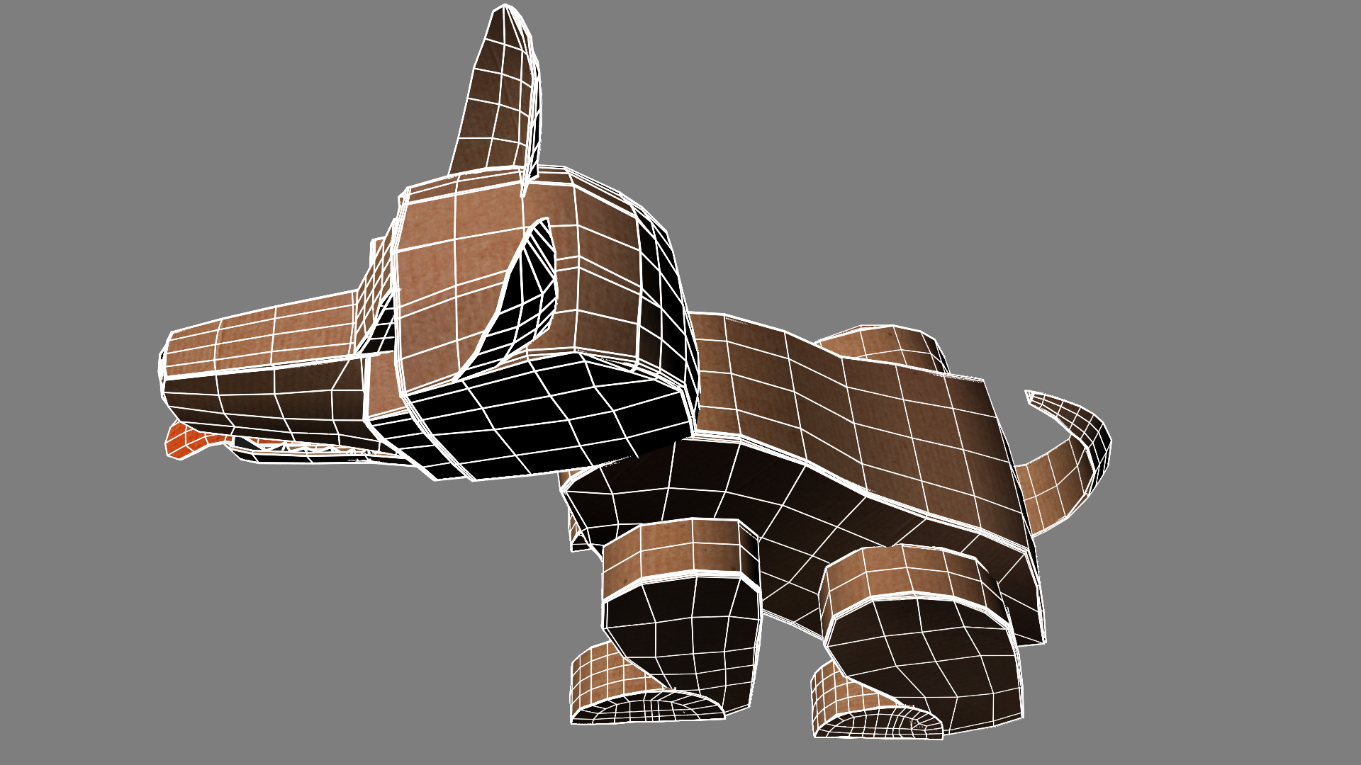 3d dog cardboard model