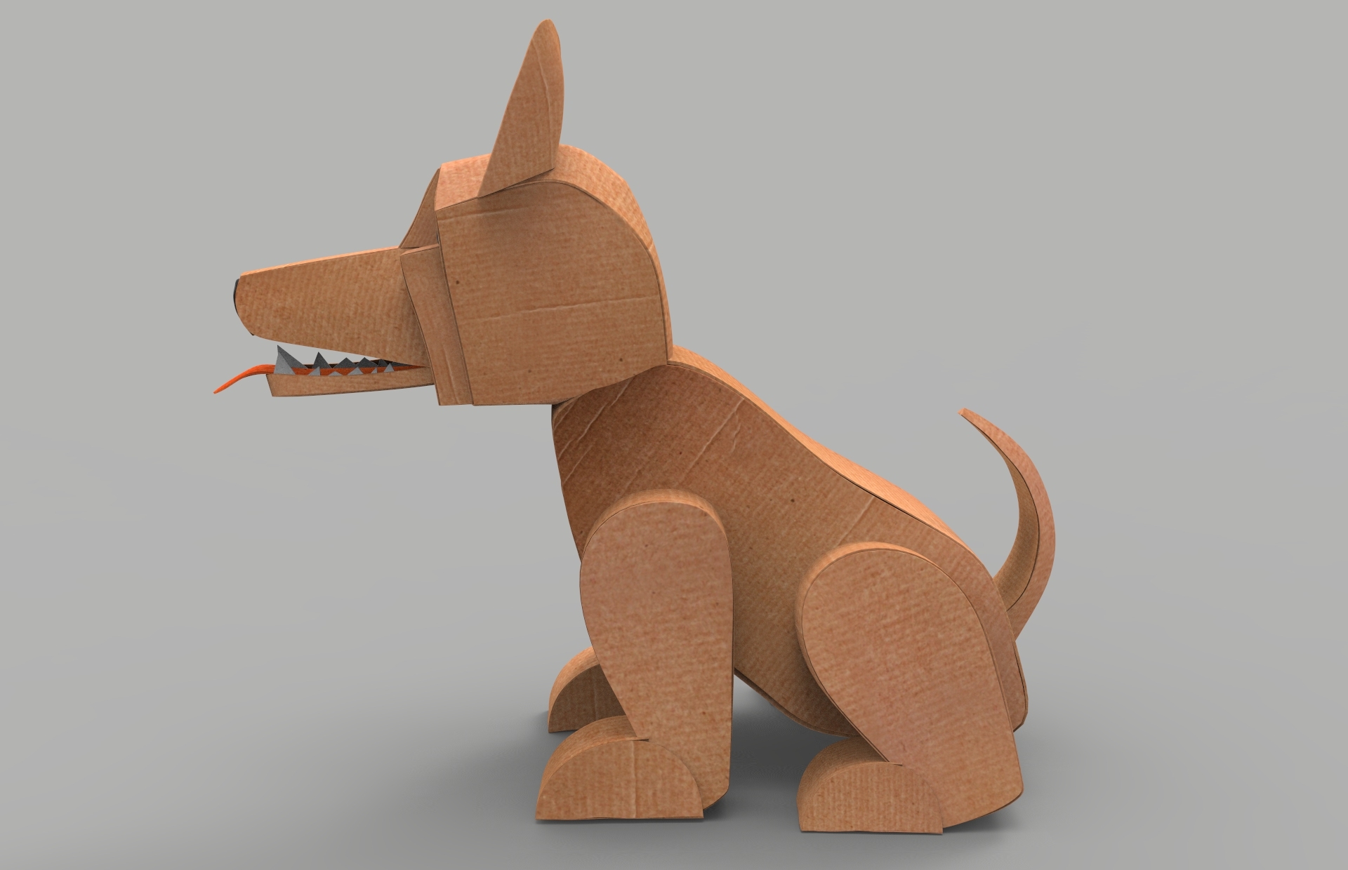 3d dog cardboard model