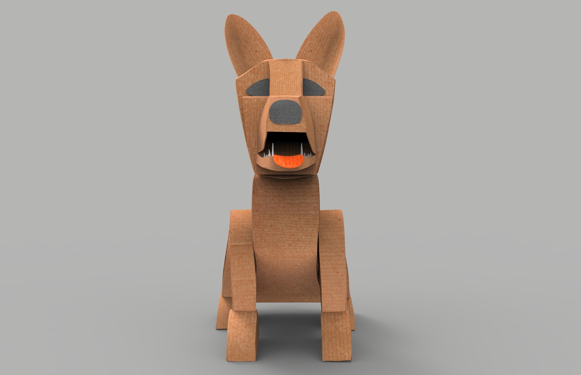 3d dog cardboard model