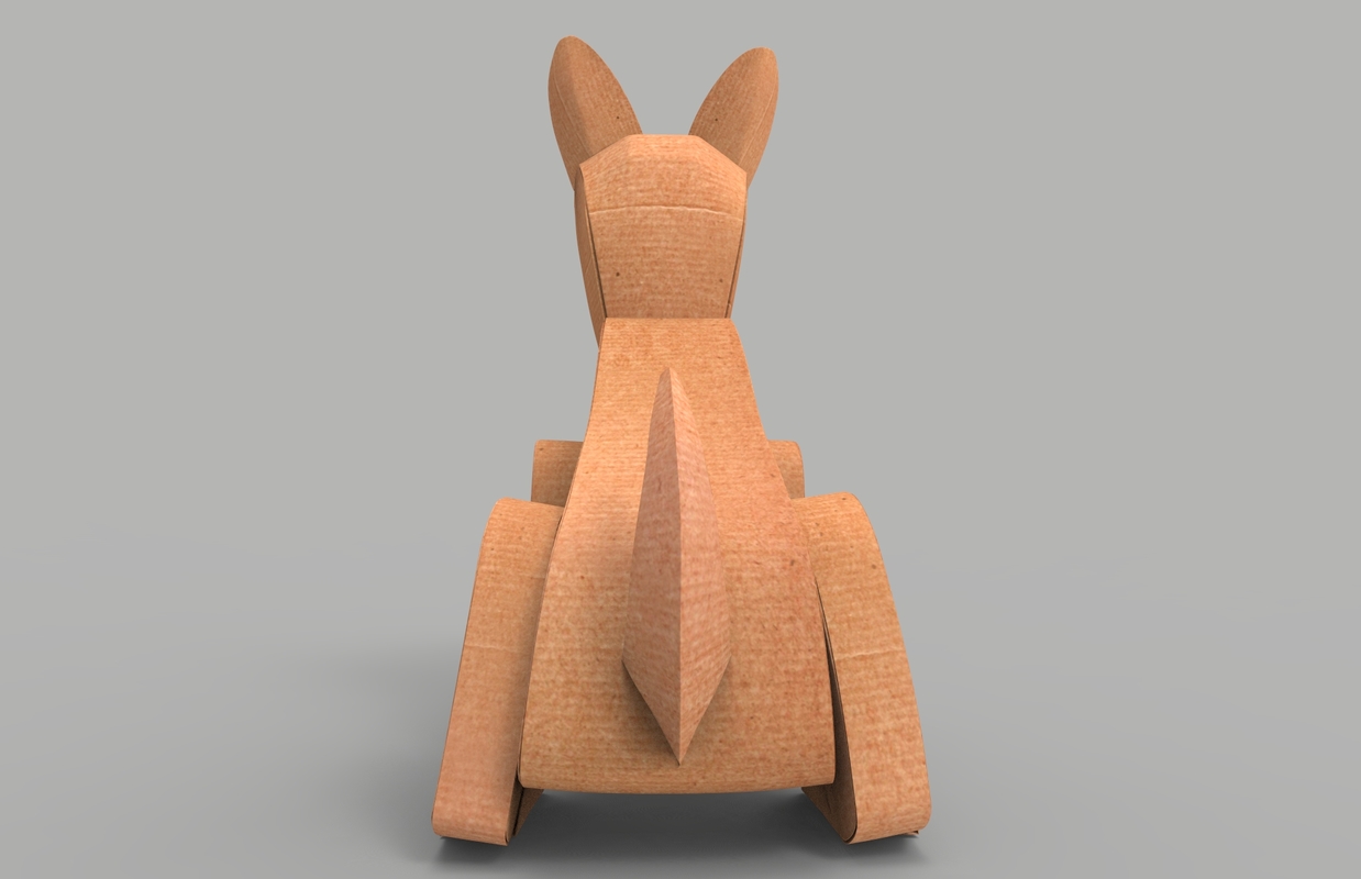 3d dog cardboard model