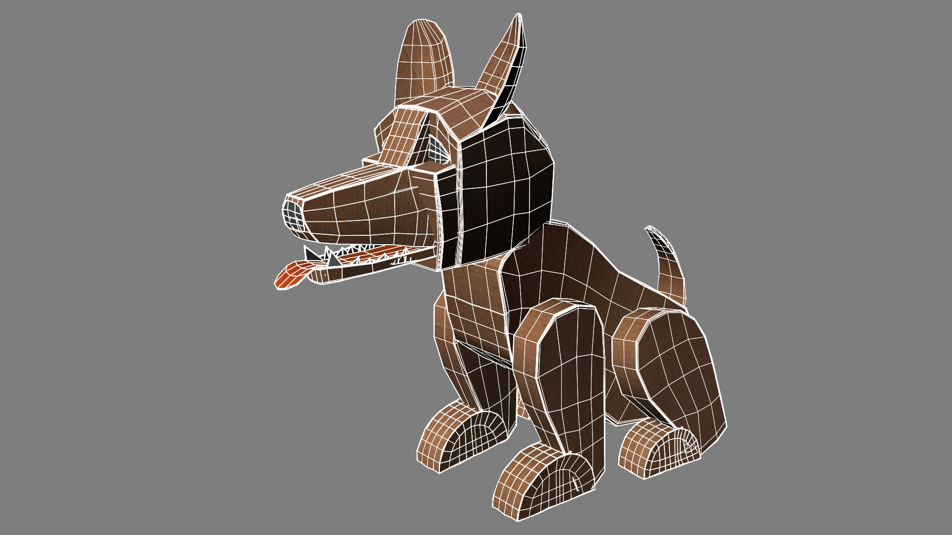 3d dog cardboard model