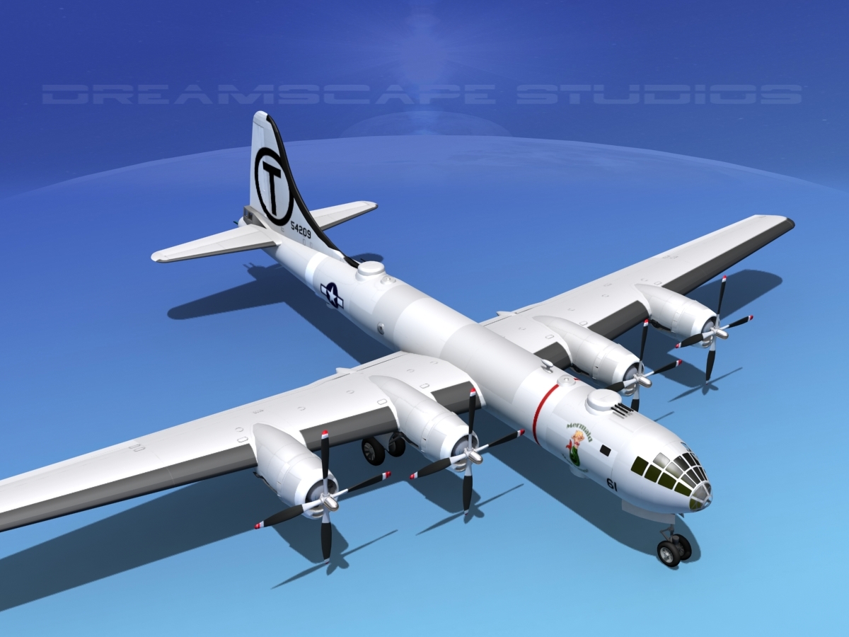 3d model superfortress b-29 bomber