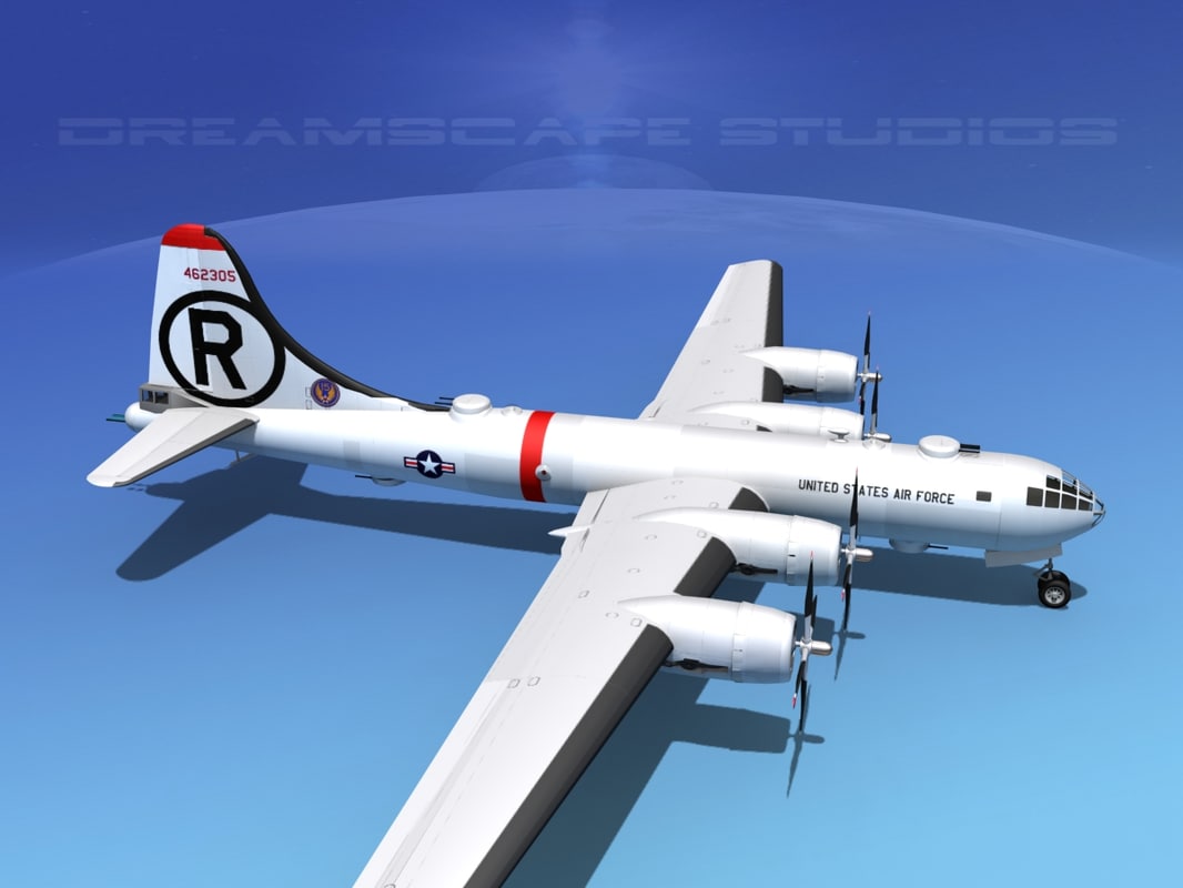 3d superfortress b-29 bomber usaf model