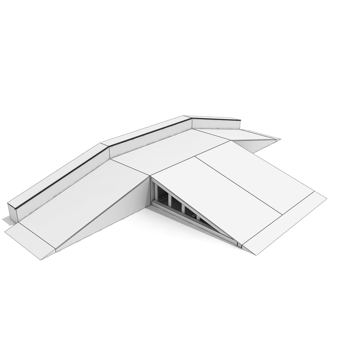 3d model skate ramp fun box