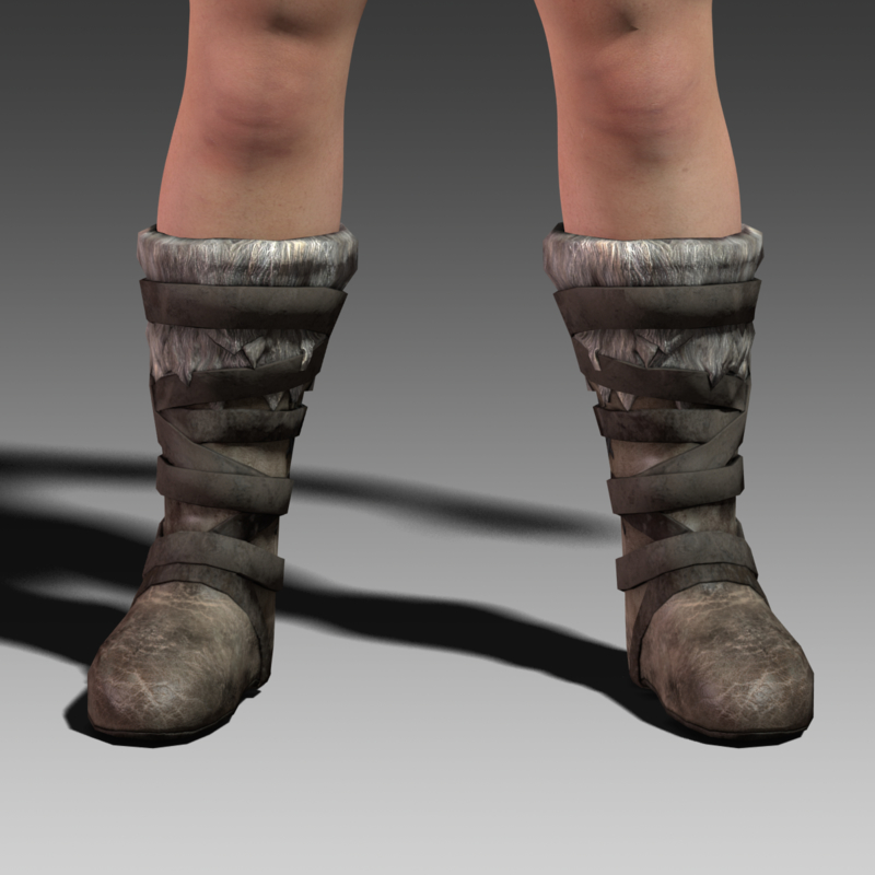 medieval boots 3d model